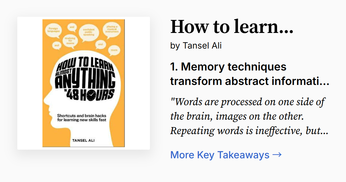 How to Learn Almost Anything 48 Hours | Summary, Audio, Quotes, FAQ