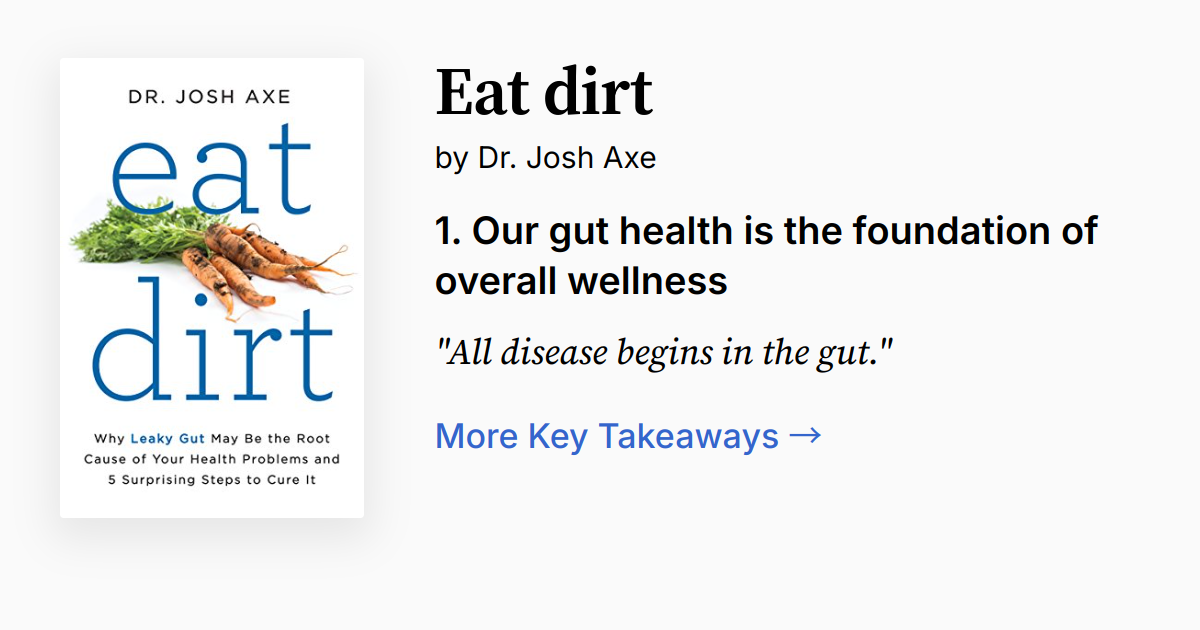 Eat Dirt by Josh Axe | Summary, Audio, Quotes, FAQ
