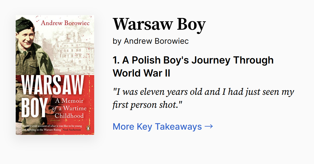 Warsaw Boy by Andrew Borowiec | Summary, Audio, Quotes, FAQ