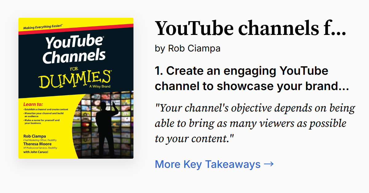 YouTube Channels for Dummies | Summary, Audio, Quotes, FAQ