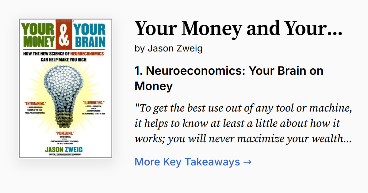Your Money and Your Brain | Summary, Audio, Quotes, FAQ