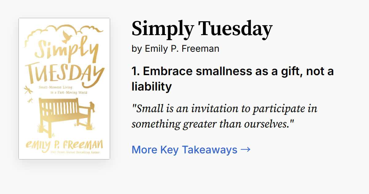 Simply Tuesday by Emily P. Freeman | Summary, Audio, Quotes, FAQ