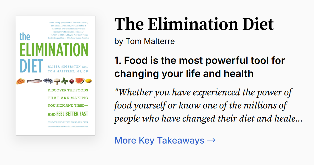 The Elimination Diet | Summary, Quotes, Audio