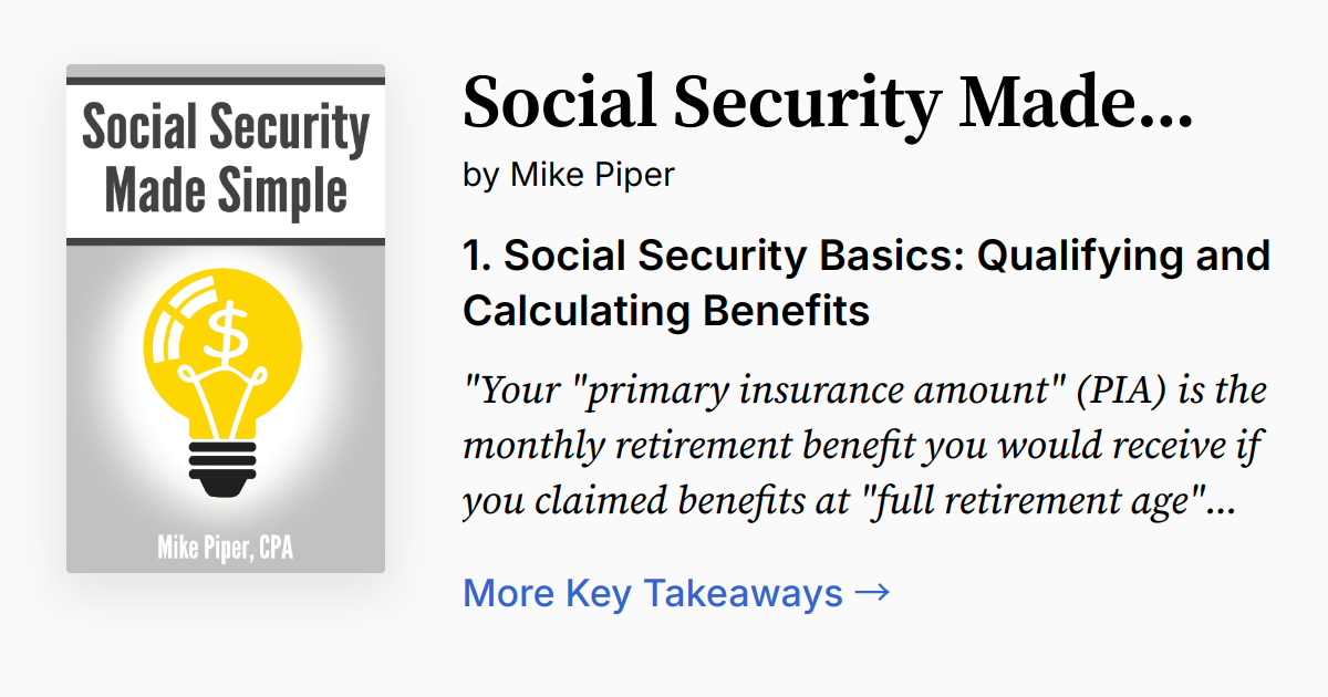 Social Security Made Simple | Summary, Audio, Quotes, FAQ