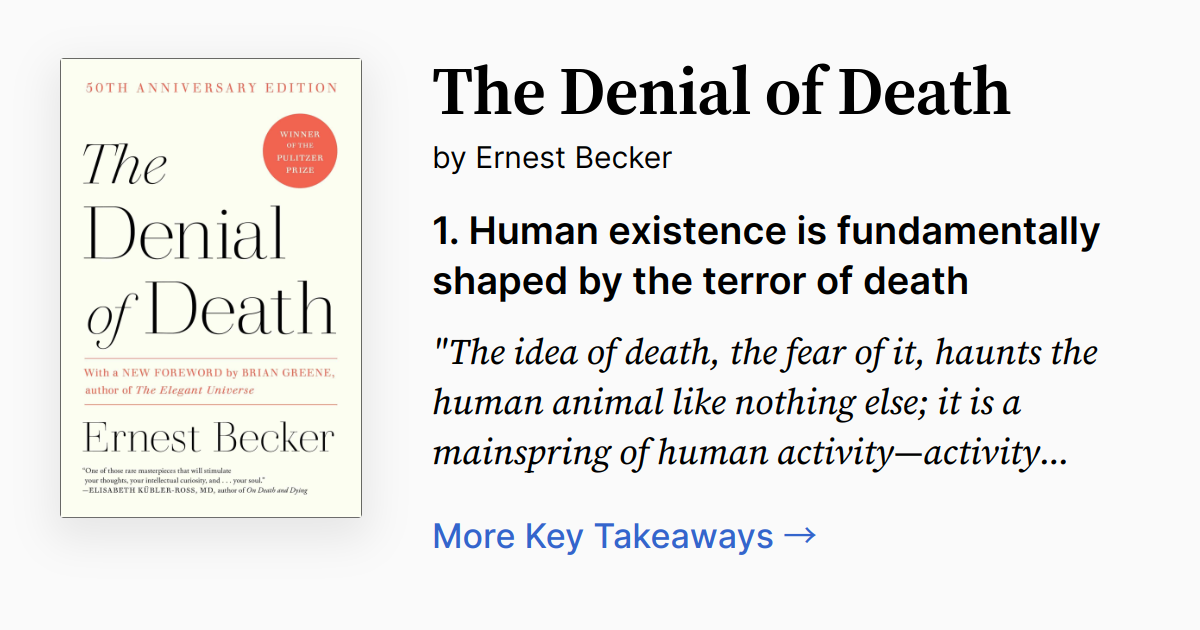 The Denial of Death | Summary, Quotes, FAQ, Audio