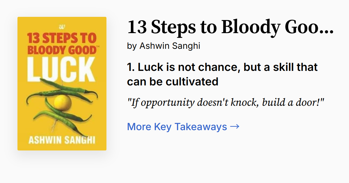 13 Steps to Bloody Good Luck | Summary, Audio, Quotes, FAQ