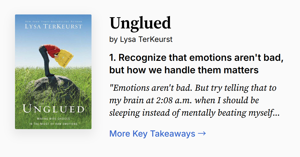 Unglued by Lysa TerKeurst | Summary, Quotes, FAQ, Audio