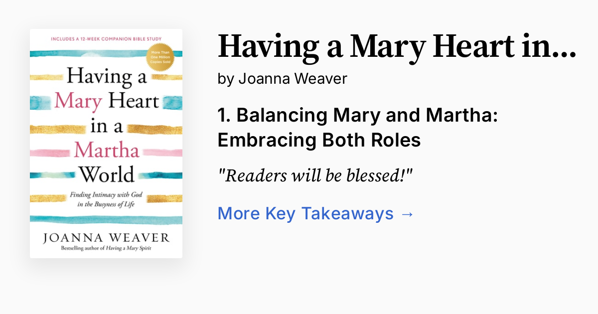 Having a Mary Heart in a Martha World | Summary, Audio, Quotes, FAQ