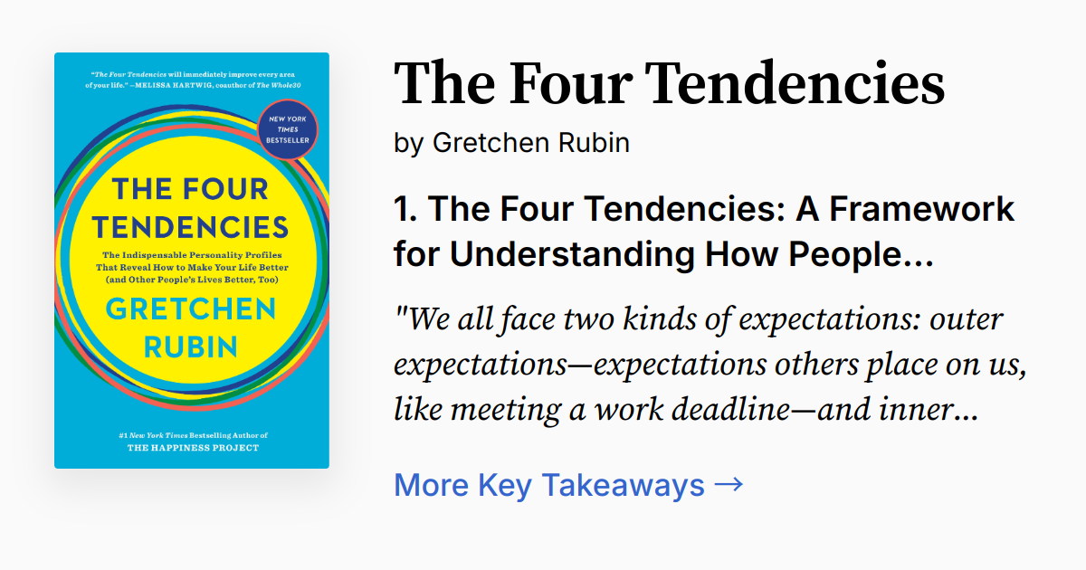 The Four Tendencies | Summary, Quotes, FAQ, Audio