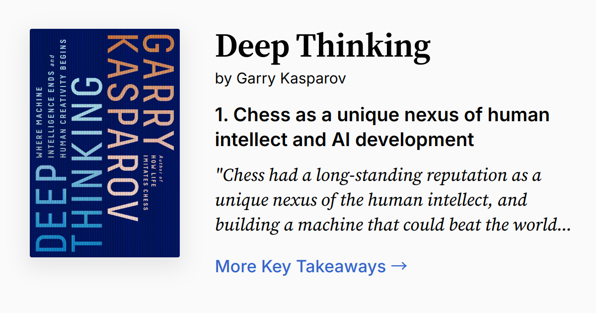 Deep Thinking by Garry Kasparov | Summary, Audio, Quotes, FAQ