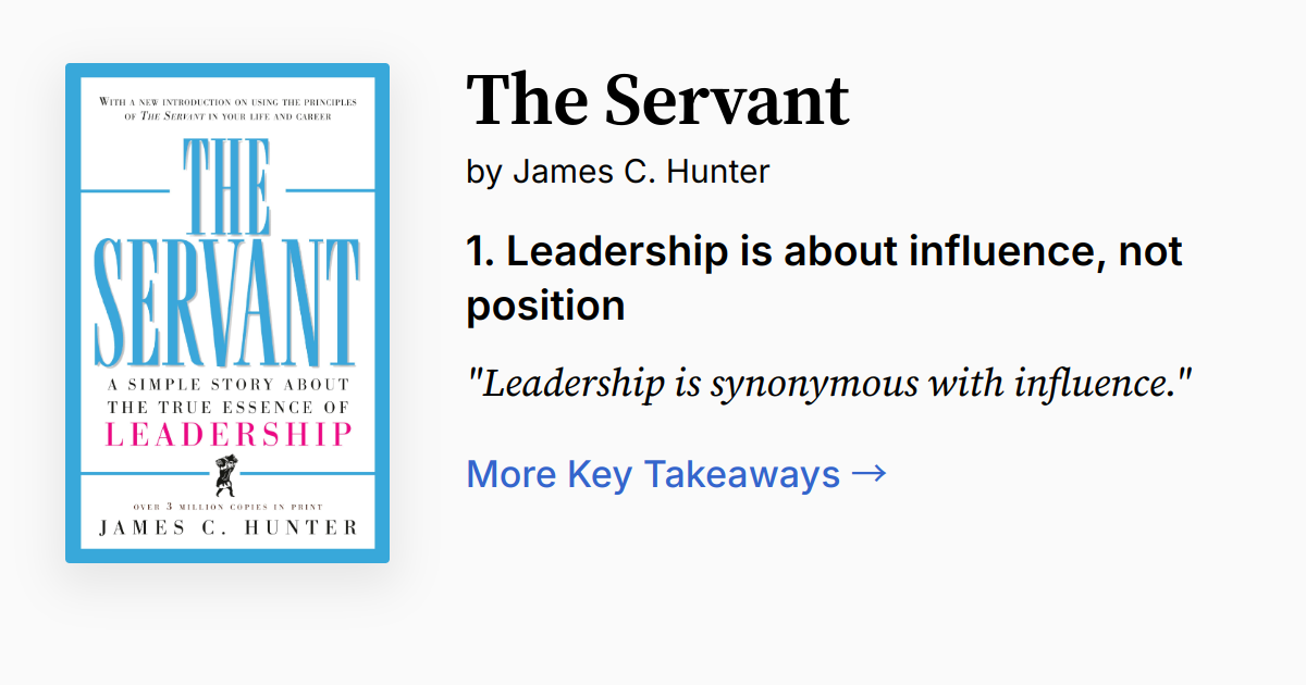 The Servant by James C. Hunter | Summary, Audio, Quotes, FAQ