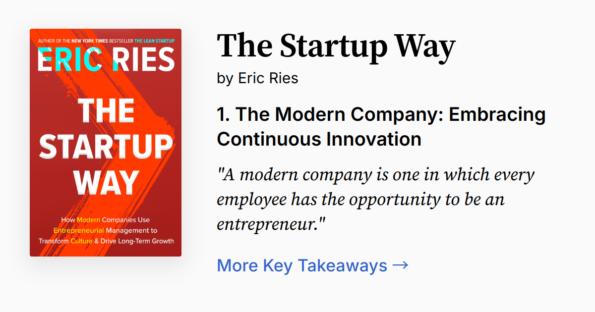 The Startup Way | Summary, Quotes, FAQ, Audio