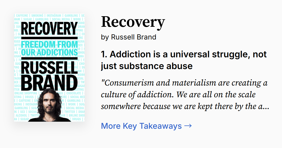 Recovery by Russell Brand | Summary, Audio, Quotes, FAQ