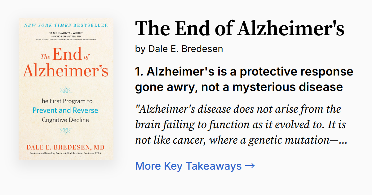 The End of Alzheimer's | Summary, Audio, Quotes, FAQ