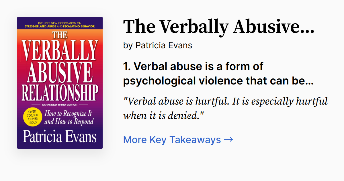 The Verbally Abusive Relationship | Summary, Audio, Quotes, FAQ