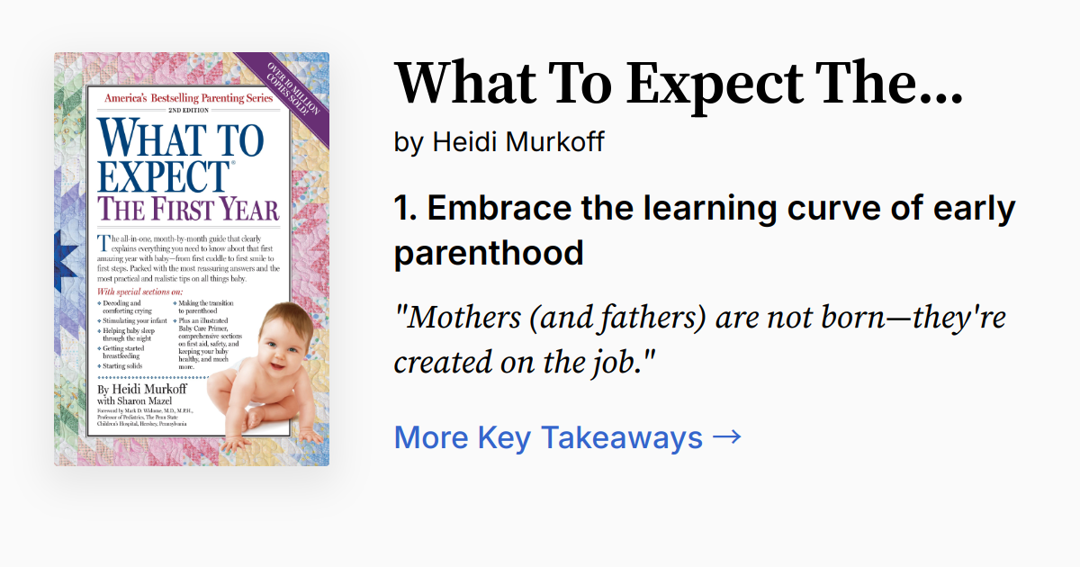 What To Expect The First Year Book | Summary, Audio, Quotes, FAQ