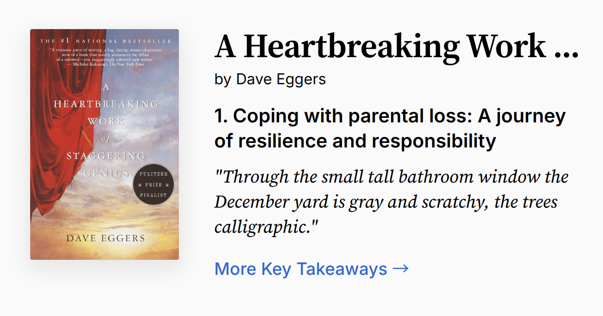 A Heartbreaking Work of Staggering Genius | Summary, Audio, Quotes, FAQ