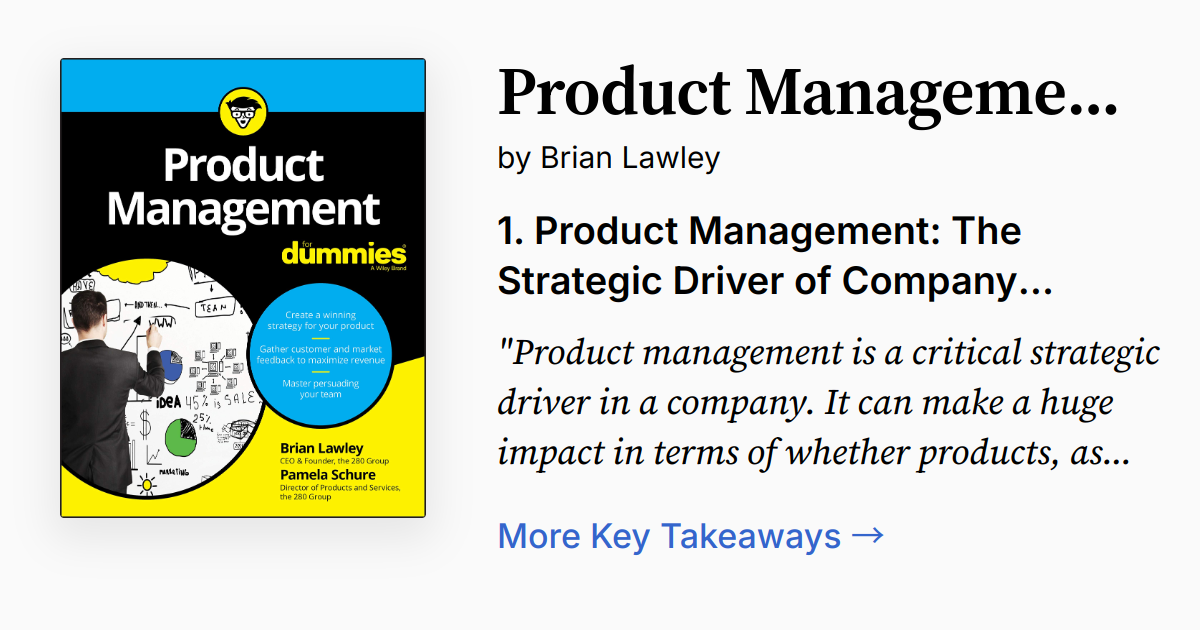 Product Management For Dummies | Summary, Audio, Quotes, FAQ