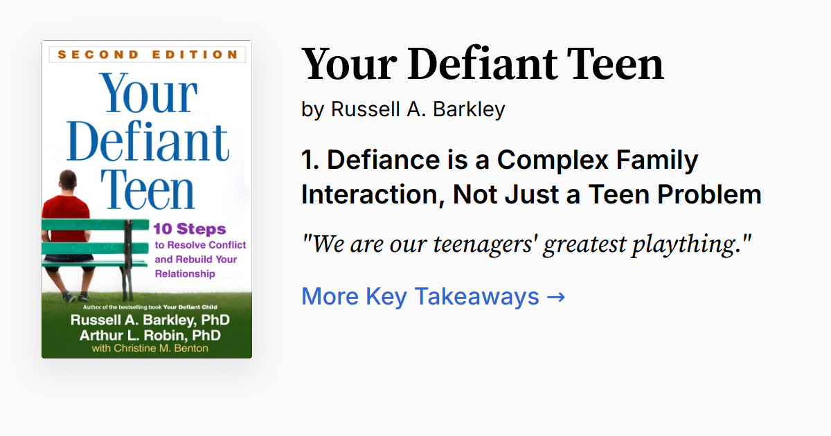 Your Defiant Teen | Summary, Quotes, FAQ, Audio
