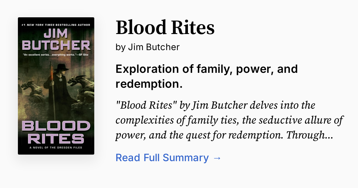 Blood Rites by Jim Butcher | Summary, Analysis, FAQ
