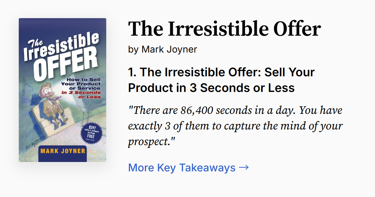 The Irresistible Offer | Summary, Audio, Quotes, FAQ