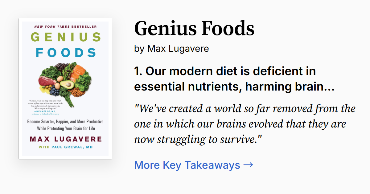 Genius Foods by Max Lugavere | Summary, Audio, Quotes, FAQ