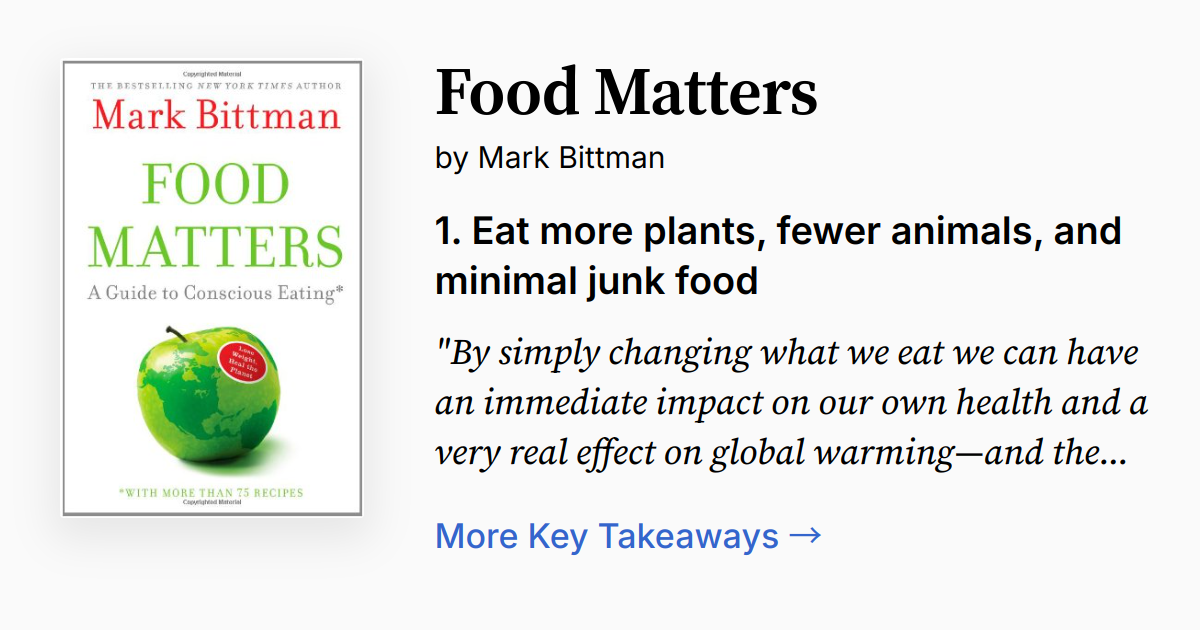 Food Matters by Mark Bittman | Summary, Audio, Quotes, FAQ