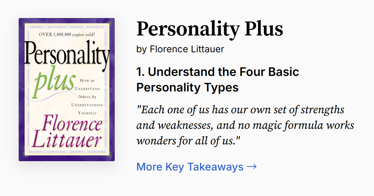 Personality Plus | Summary, Audio, Quotes, FAQ