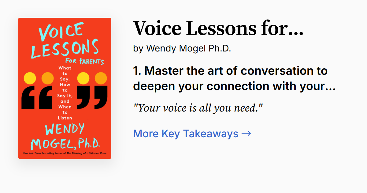 Voice Lessons for Parents | Summary, Audio, Quotes, FAQ