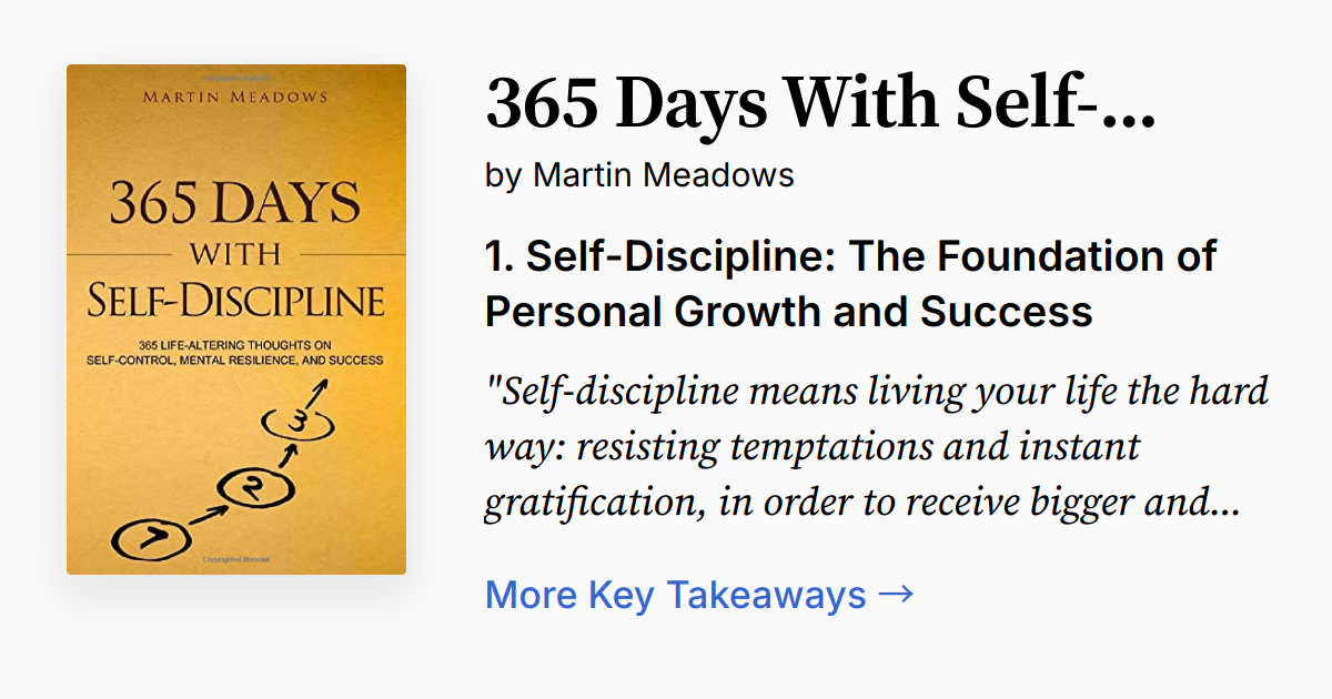 365 Days With Self-Discipline | Summary, Audio, Quotes, FAQ