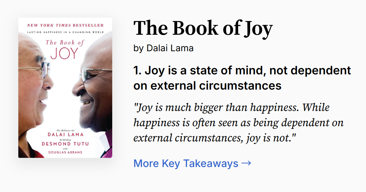 The Book of Joy | Summary, Audio, Quotes, FAQ