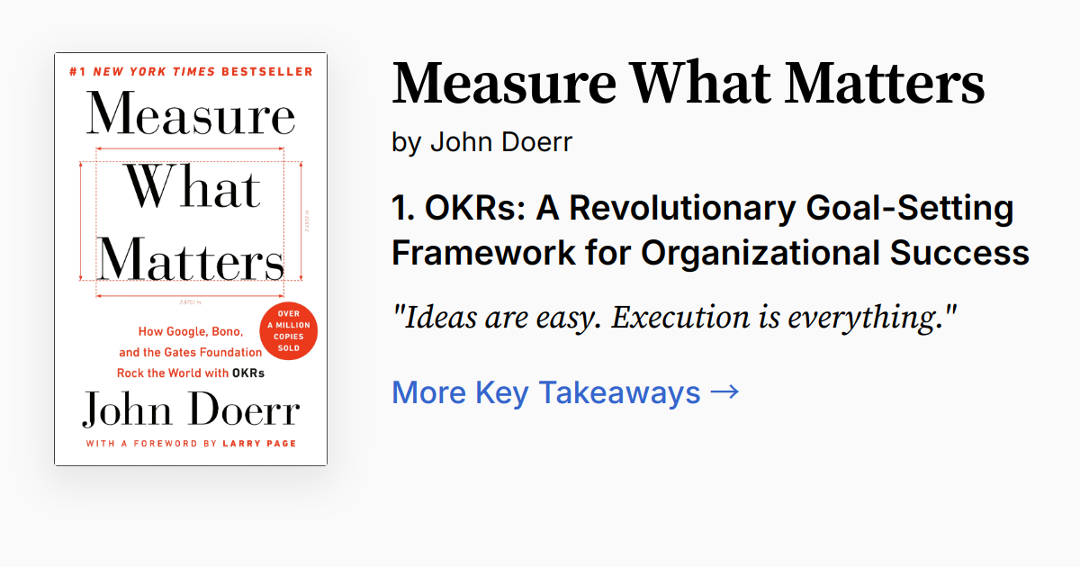 Measure What Matters | Summary, Audio, Quotes, FAQ