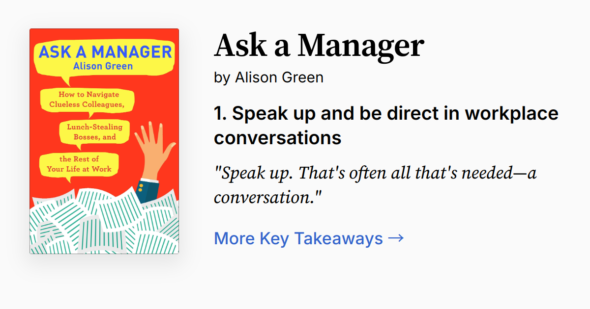 Ask a Manager by Alison Green | Summary, Audio, Quotes, FAQ