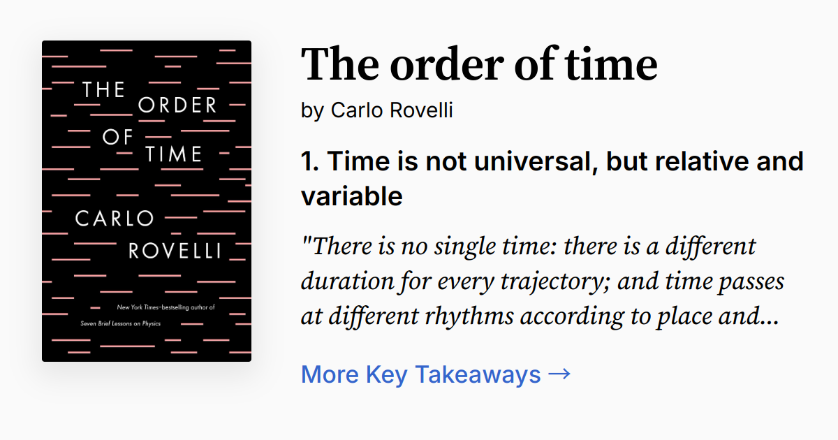 The Order of Time | Summary, Audio, Quotes, FAQ