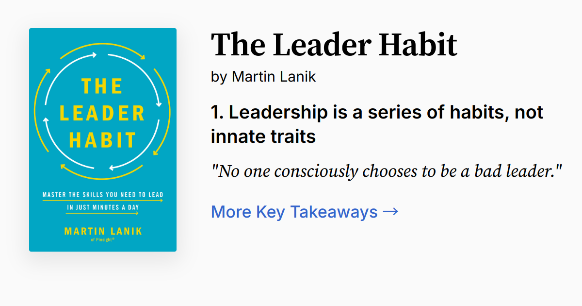 The Leader Habit | Summary, Audio, Quotes, FAQ