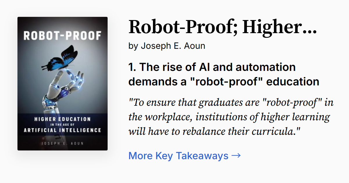 Robot-Proof by Joseph E. Aoun | Summary, Quotes, FAQ, Audio