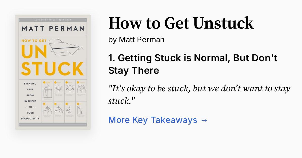 How to Get Unstuck | Summary, Audio, Quotes, FAQ