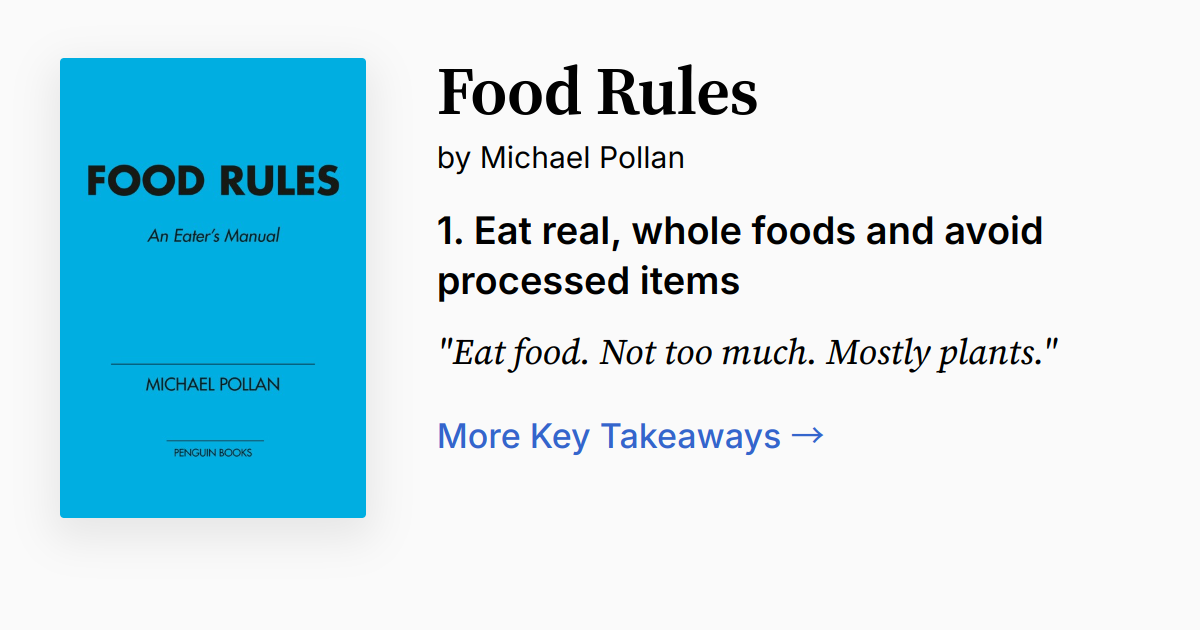 Food Rules by Michael Pollan | Summary, Audio, Quotes, FAQ