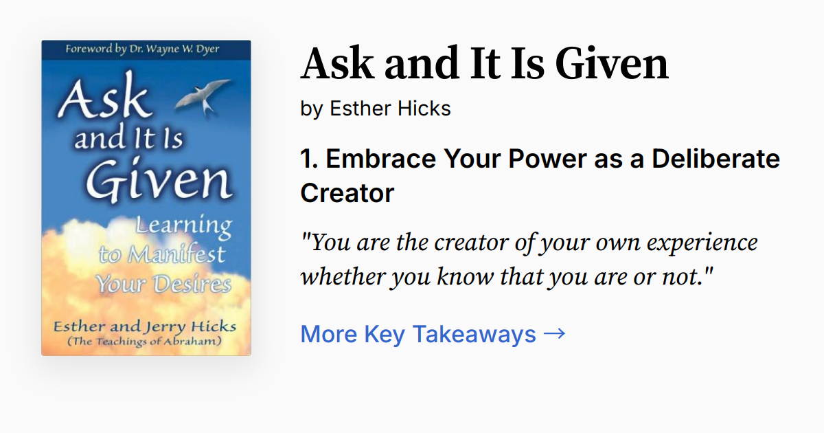 Ask and It Is Given | Resumen, Audio, Quotes, FAQ