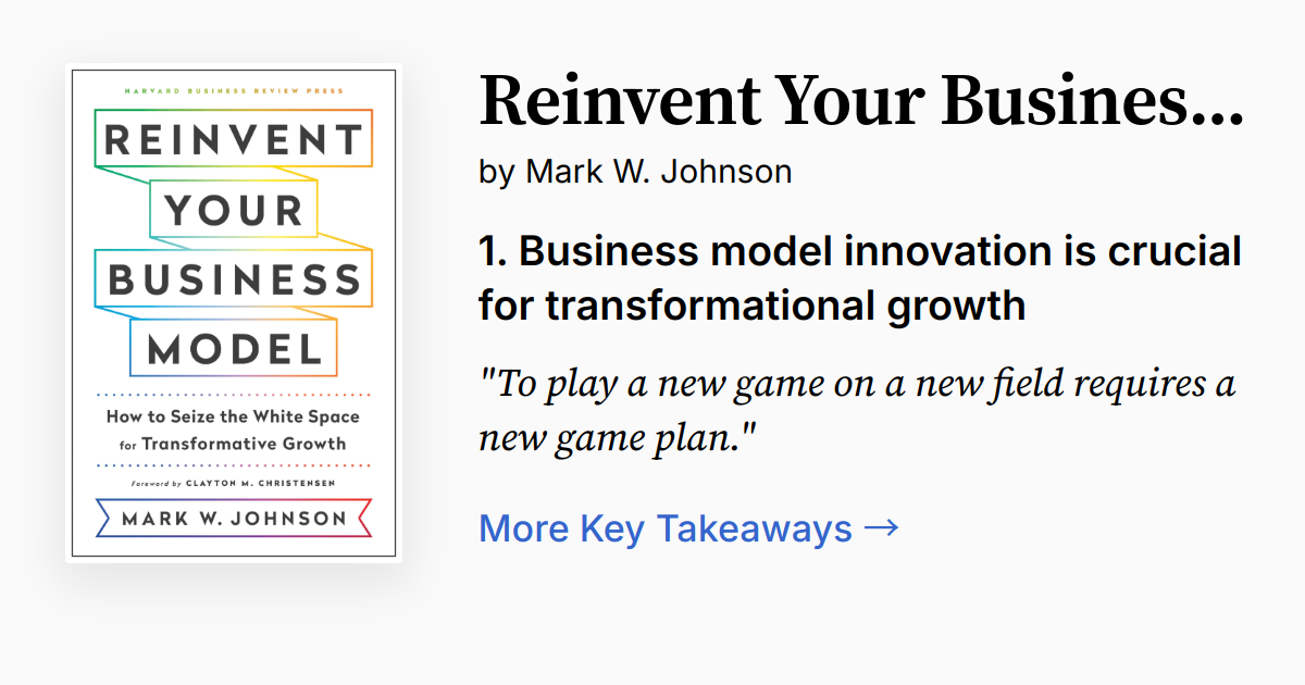 Reinvent Your Business Model | Summary, Audio, Quotes