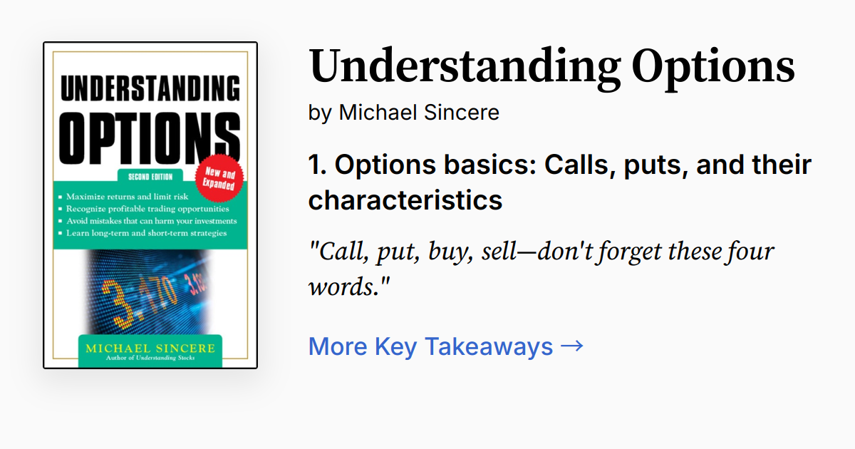 Understanding Options 2E | Summary, Quotes, FAQ, Audio