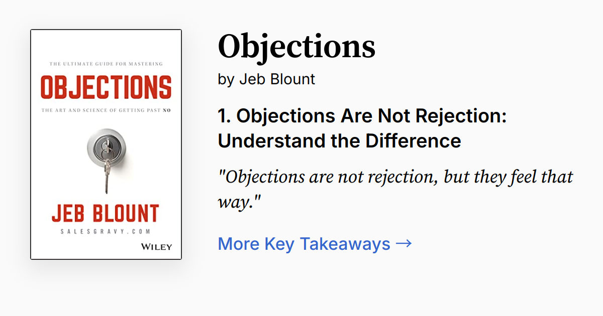 Objections by Jeb Blount | Summary, Quotes, FAQ, Audio