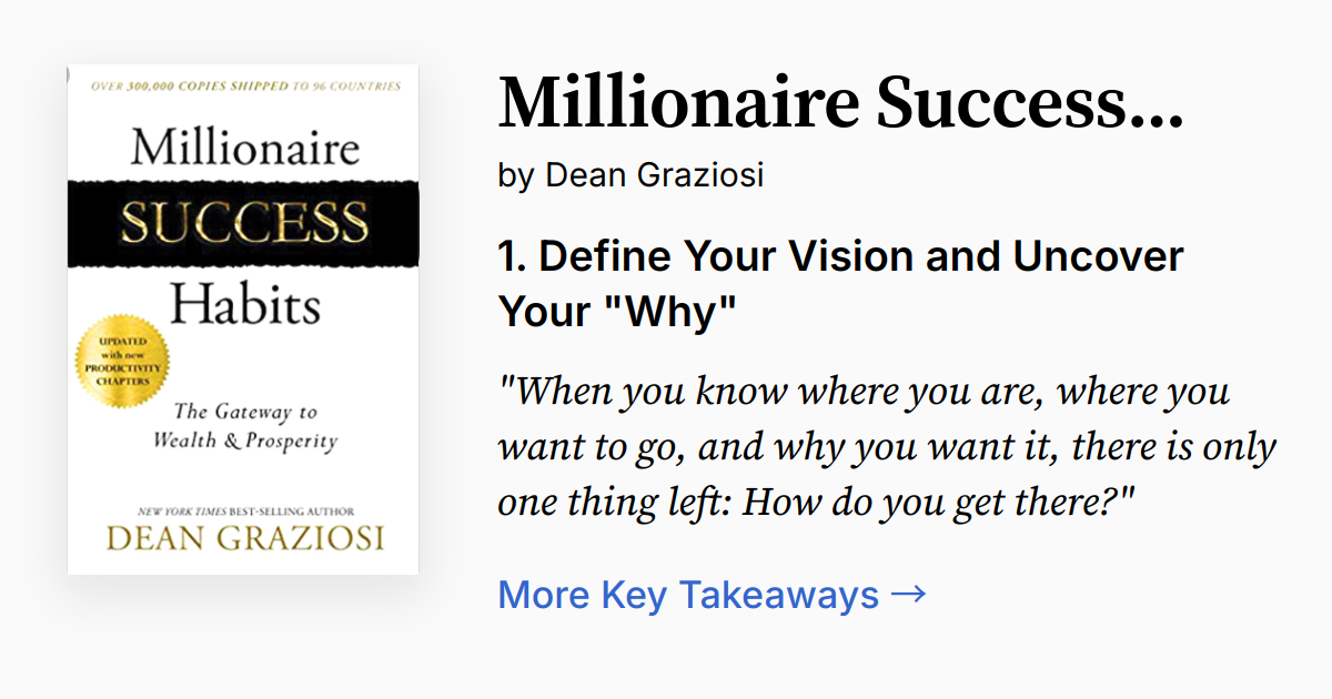 Millionaire Success Habits | Summary, Audio, Quotes, FAQ