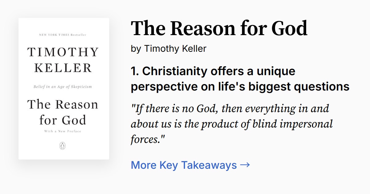 The Reason for God | Resumen, Quotes, FAQ, Audio