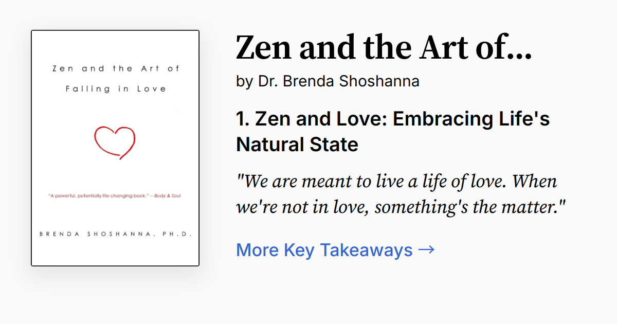 Zen and the Art of Falling in Love | Summary, Audio, Quotes, FAQ