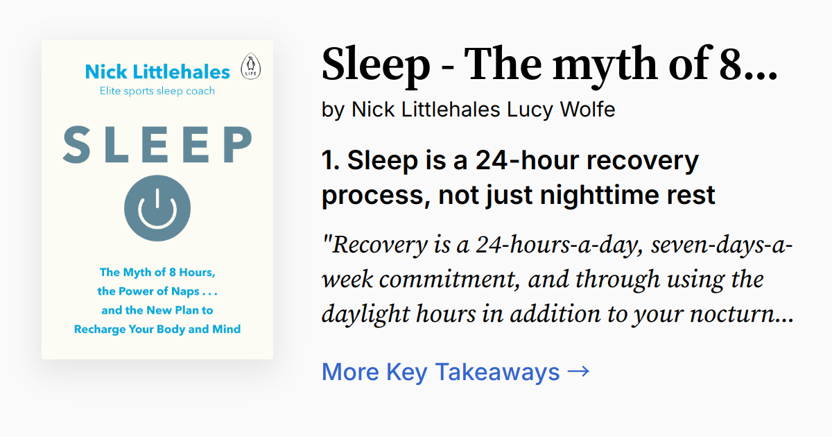 Sleep by Nick Littlehales | Summary, Audio, Quotes, FAQ