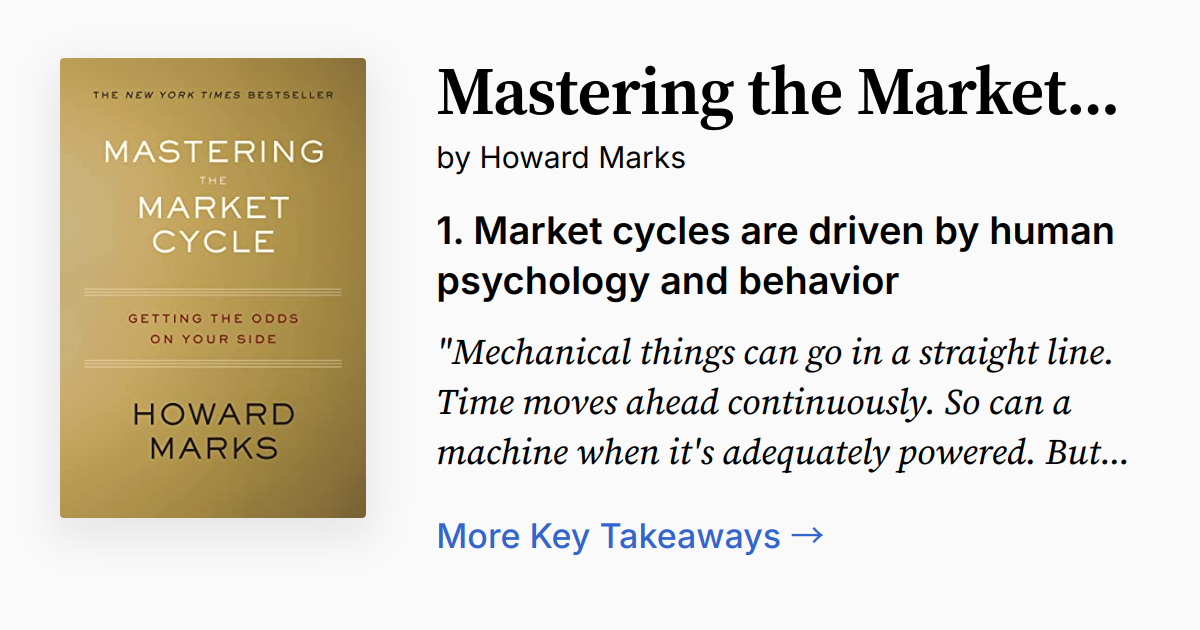 Mastering The Market Cycle | Summary, Quotes, FAQ, Audio