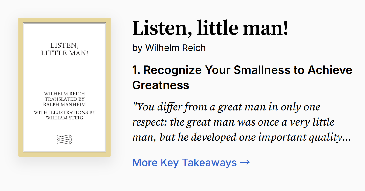 Listen, Little Man! | Summary, Audio, Quotes, FAQ
