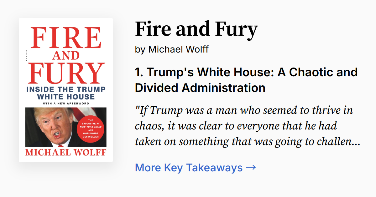 Fire and Fury by Michael Wolff | Summary, Audio, Quotes, FAQ