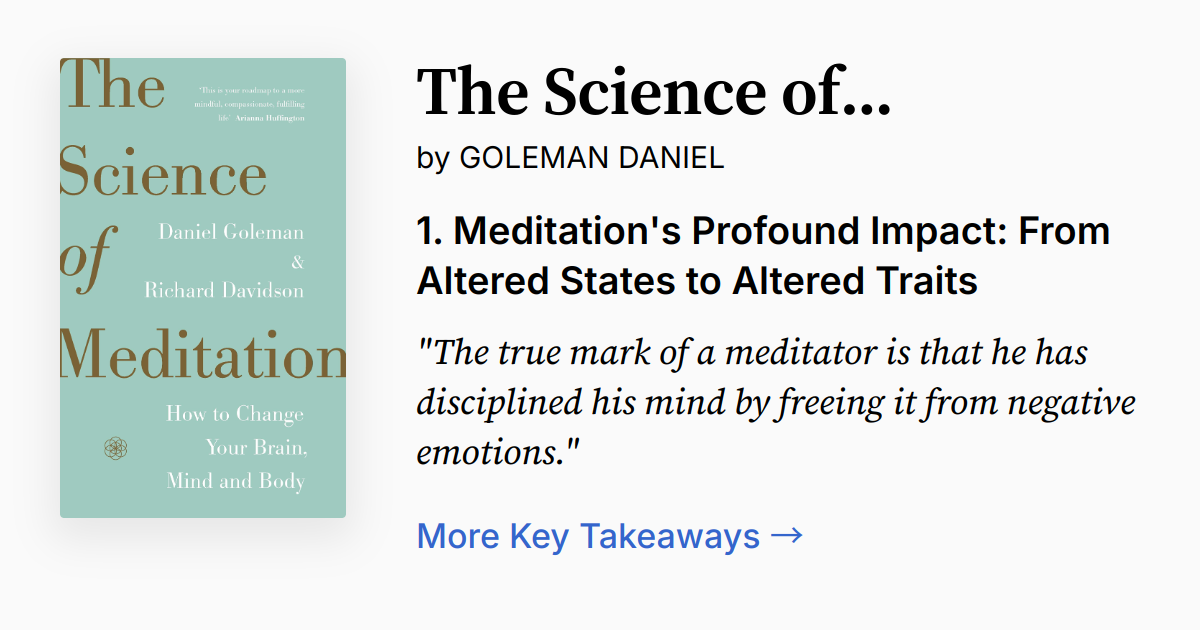 The Science of Meditation | Summary, Audio, Quotes, FAQ